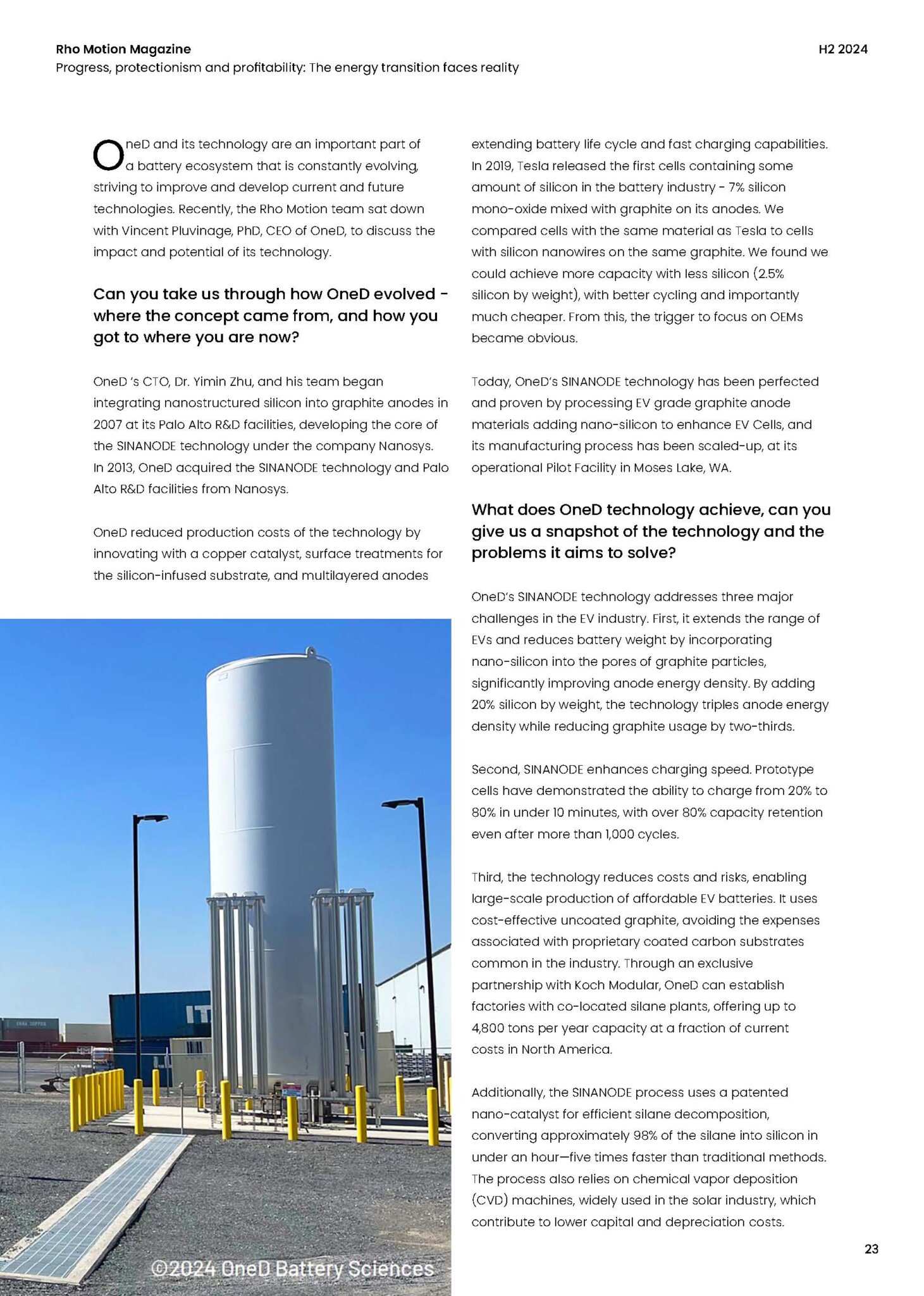 Rho Motion x OneD - OneD Battery Sciences